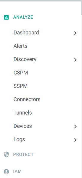 Sections in Forcepoint Data Security Cloud | SSE